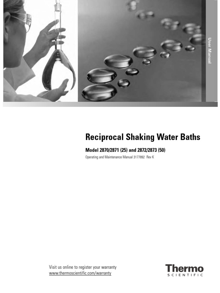 Rev K - Reciprocal Shaking Water Baths - Operating and Maintenance ...