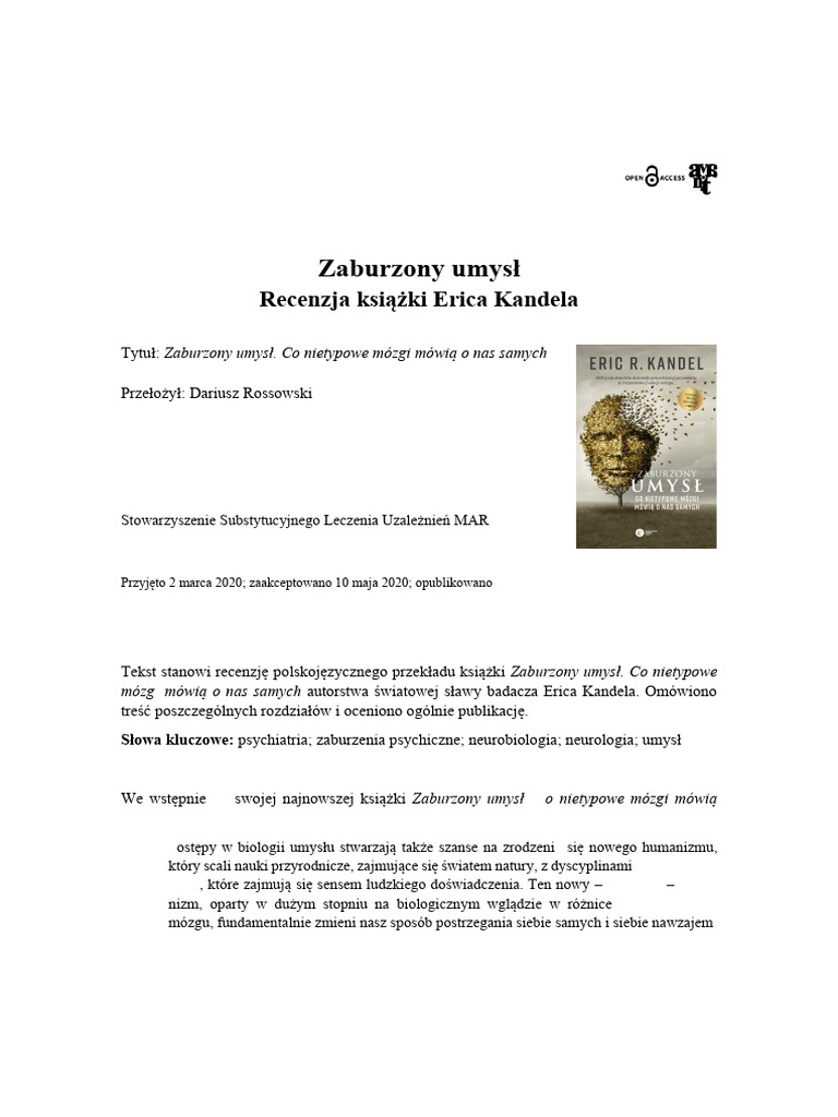 F Stawski Zaburzony Umysl. Recenzja Ksiazki | PDF
