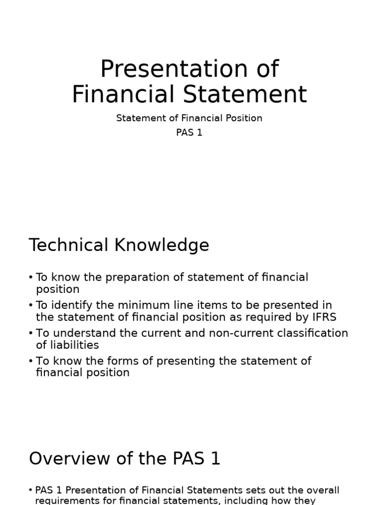 Lesson 3 - PAS 1 (Balance Sheet) | PDF | Balance Sheet | Equity (Finance)