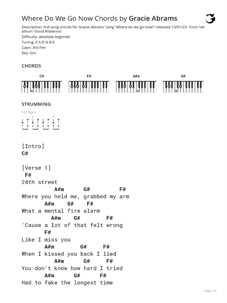 Where Do We Go Now Chords | PDF