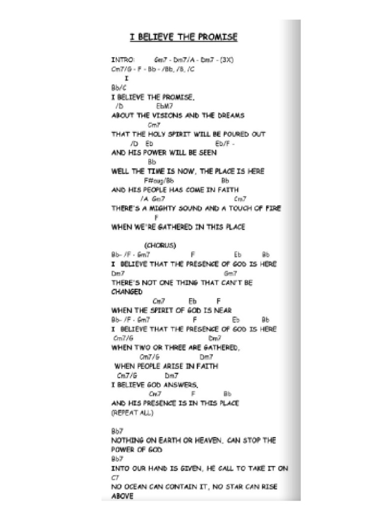 I Belive The Promise | PDF
