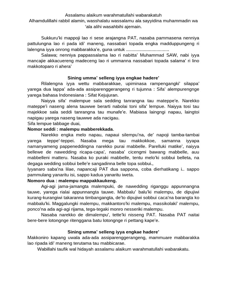 2 Materi Dakwah Pildacil Bugis | PDF