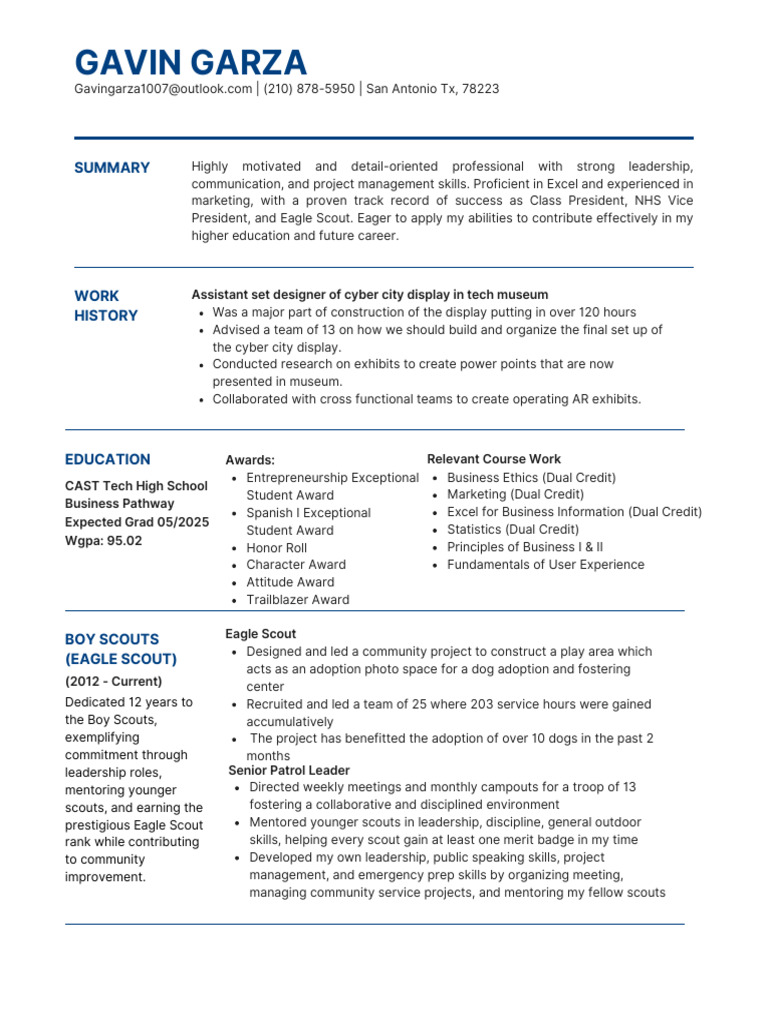 Gavin Garza: Assistant Set Designer of Cyber City Display in Tech ...