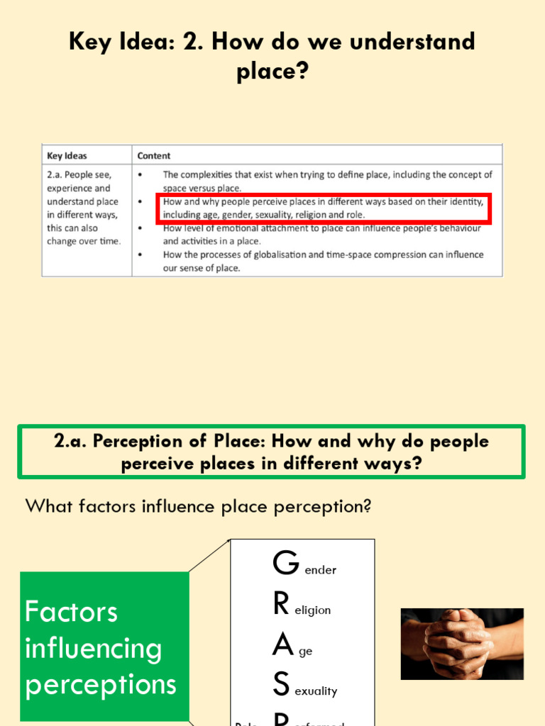 2.a. Factors Influencing Place Perception | PDF | Perception | Adolescence