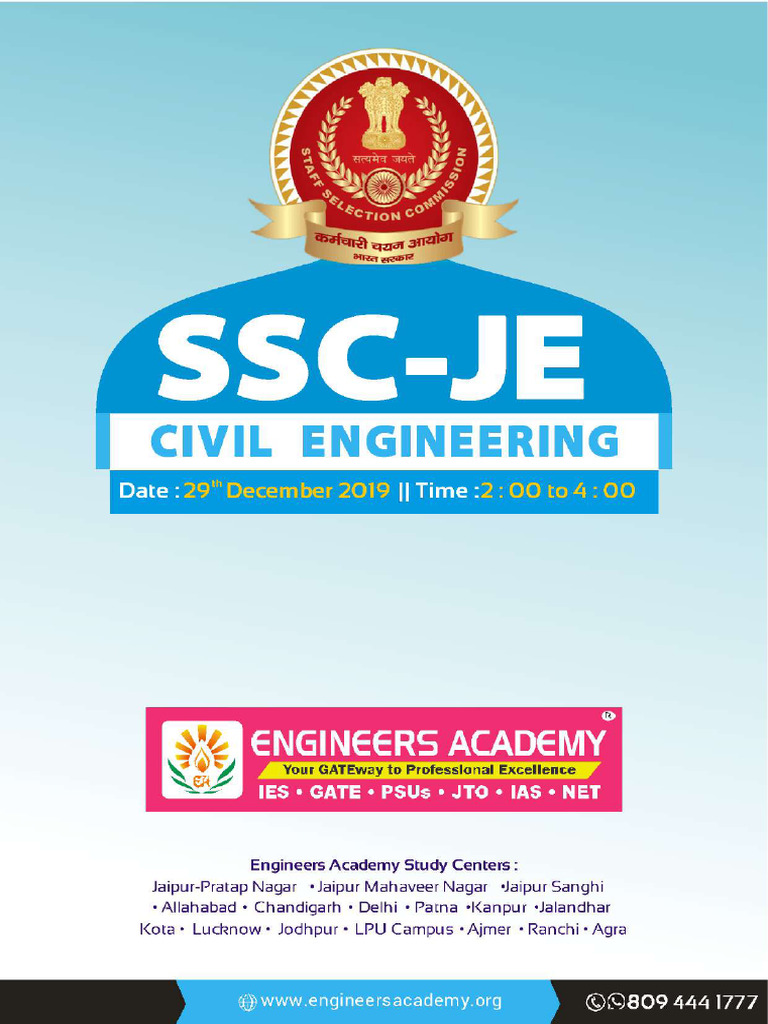SSC JE Mains Paper CE 22.01.2019 - Compressed | PDF