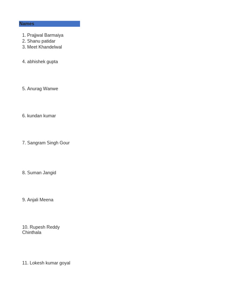 Lumber Shortlist | PDF