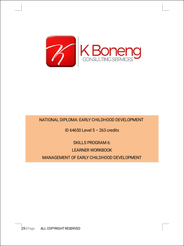 ECD Management Learner Workbook | PDF | Bias | Employment