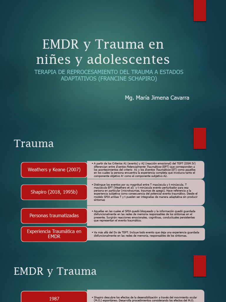 EMDR y Trauma en Niñeces y Adolescencias | PDF | Desensibilización y reprocesamiento por ...