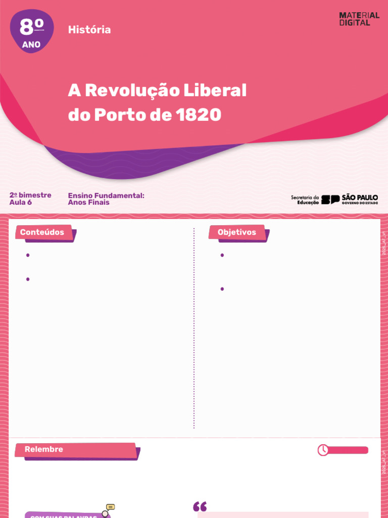 A Revolução Liberal Do Porto de 1820: História | PDF | Brasil | Portugal