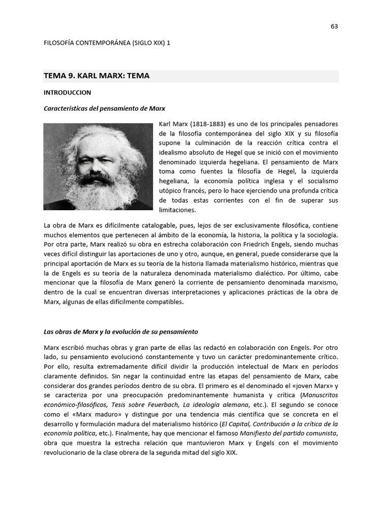 Filosofía de Karl Marx y Materialismo Histórico | PDF | La teoría de la ...
