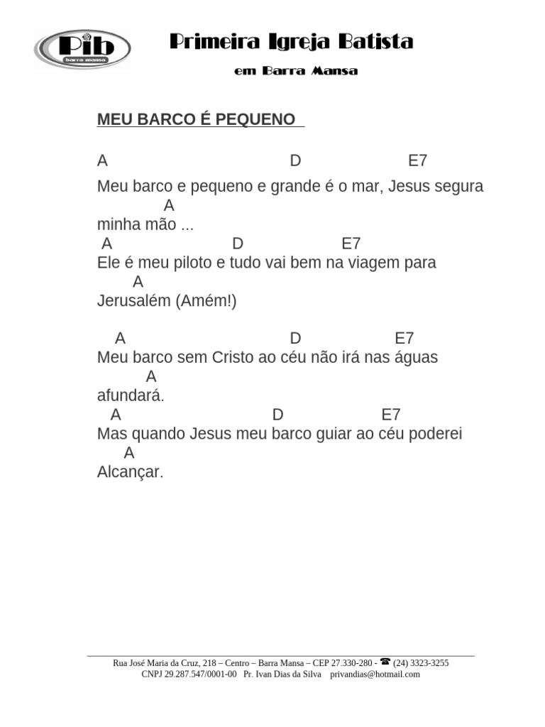 Meu Barco é Pequeno | PDF
