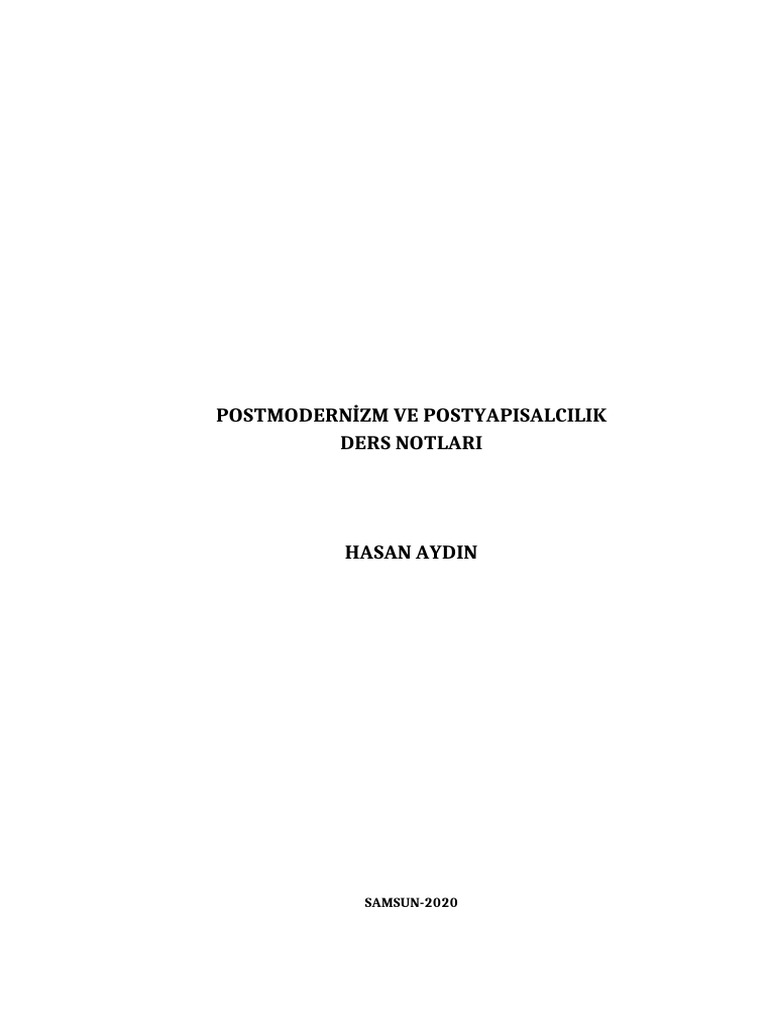 Postmodernizm Ve Postyapısalcılık | PDF