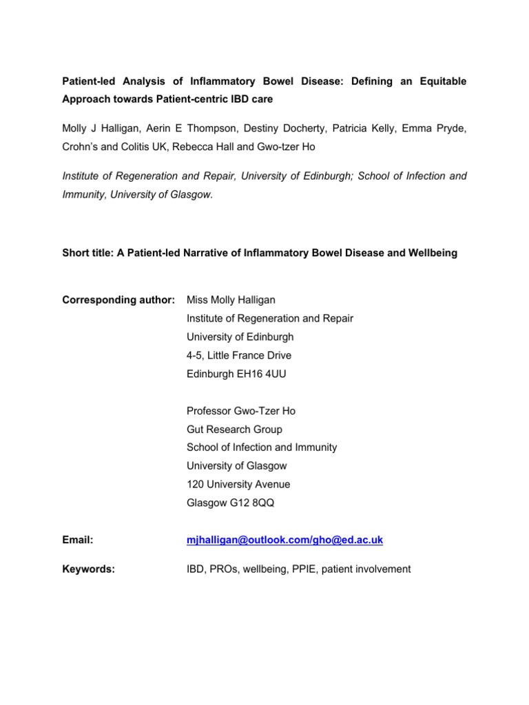 Patient Led Analysis of Ibd | PDF | Inflammatory Bowel Disease | Crohn ...