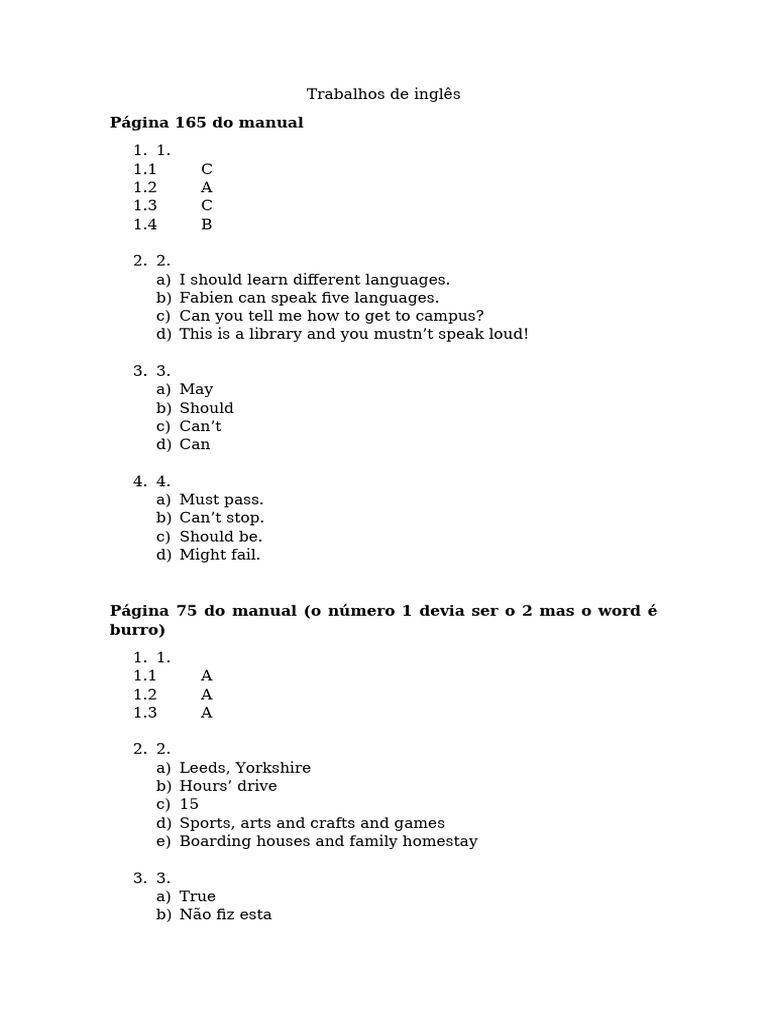 Trabalhos de Inglês | PDF