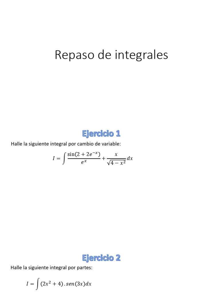 Practica de Integrales-1 | PDF