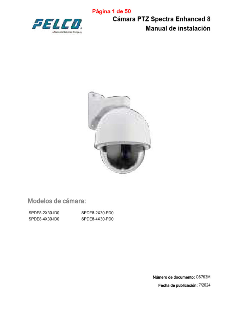 Pelco Spectra Enhanced 8 Installation Guide Es | PDF | Fuente de ...