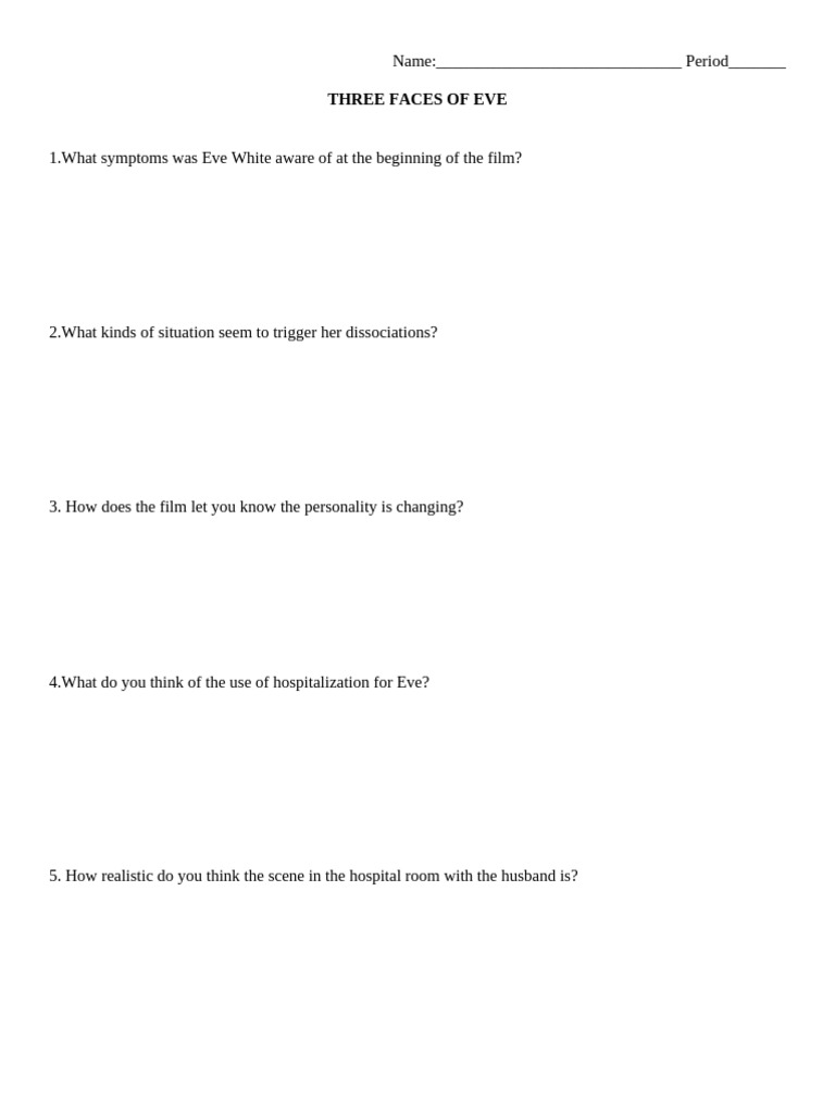 Analyzing "Three Faces of Eve" | PDF