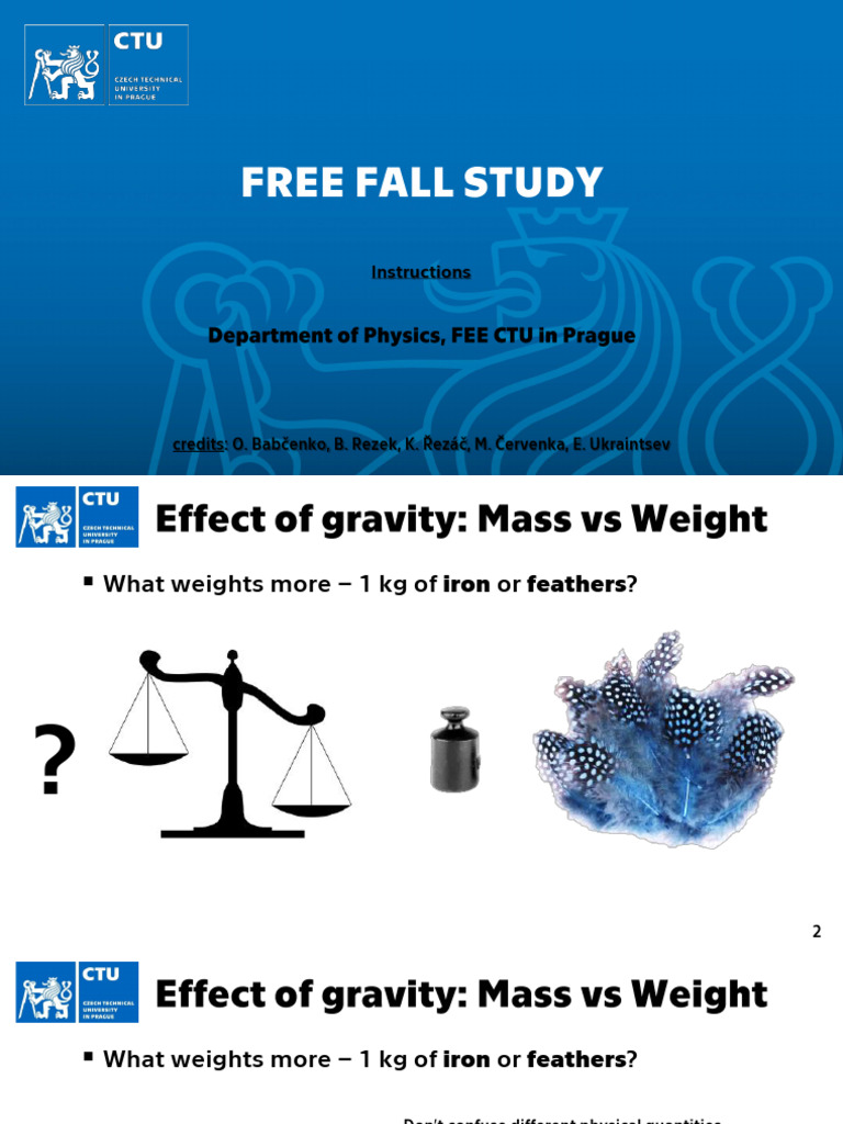 PHYS1 LABS Free Fall Study v2 | PDF | Mass | Weight
