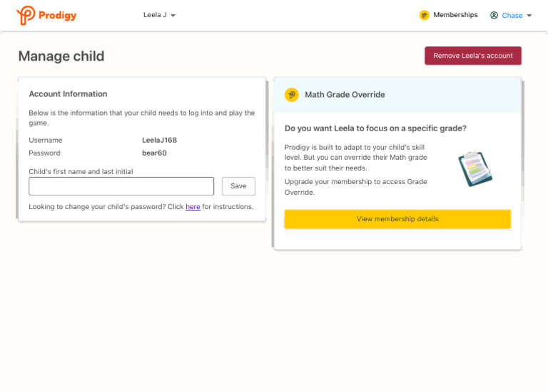 Manage Child - Parents - Prodigy Game | PDF