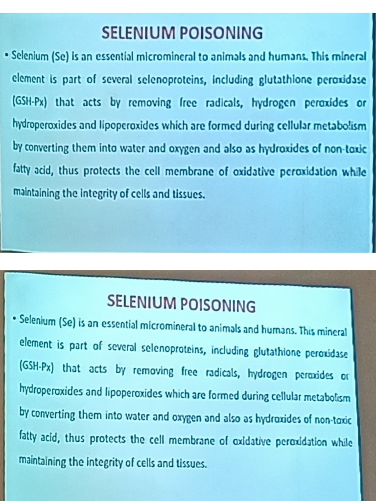 Selenium S Poisoning | PDF