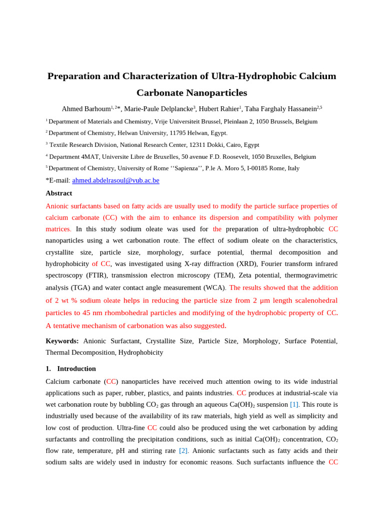 Preparation and Characterization of Ultra-Revised by Taha | PDF ...