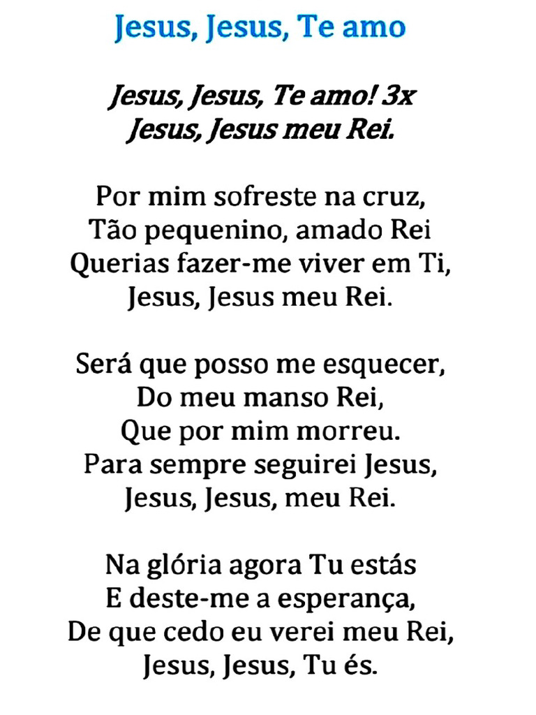 Jesus, Jesus, Te Amo | PDF