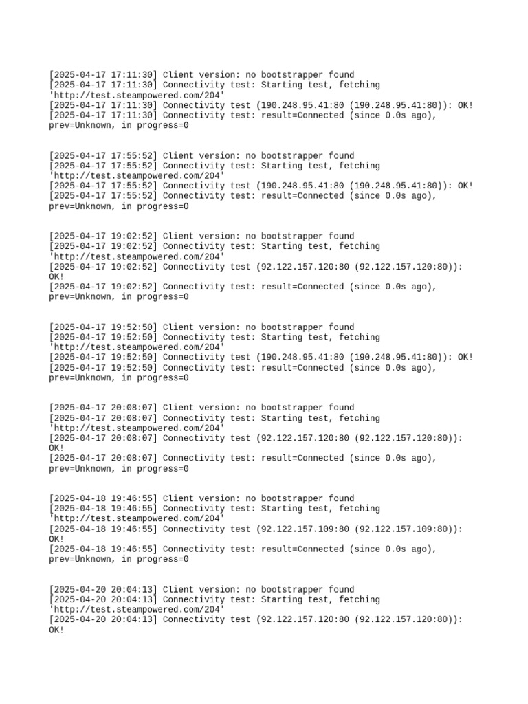 Connectivity Test Results Log | PDF