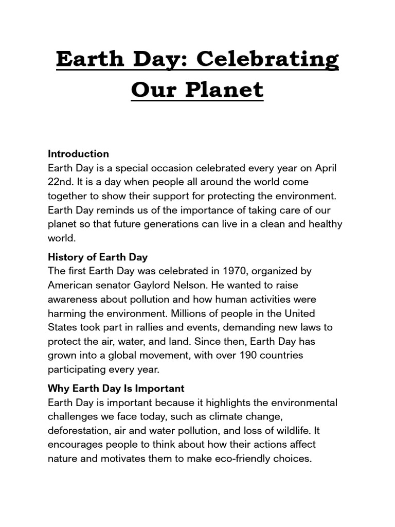 Earth Day | PDF
