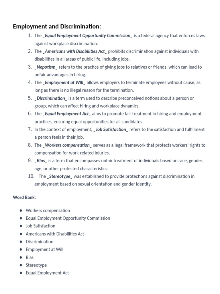 Obj 5 Employment Questions | PDF