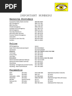 Emergency Numbers | PDF | Safety | Public Safety