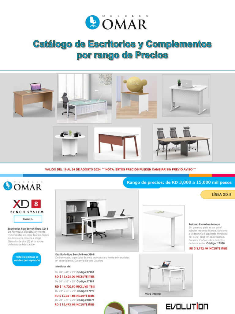 Catalogo Muebles Omar Digital 1 de 4 Escritorios y Complementos 2024 | PDF