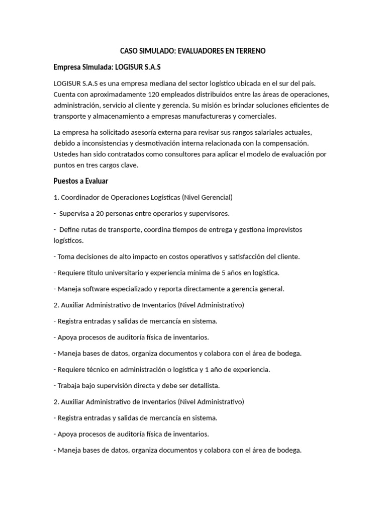 Caso Simulador Modelo de Puntos | PDF | Logística | Business