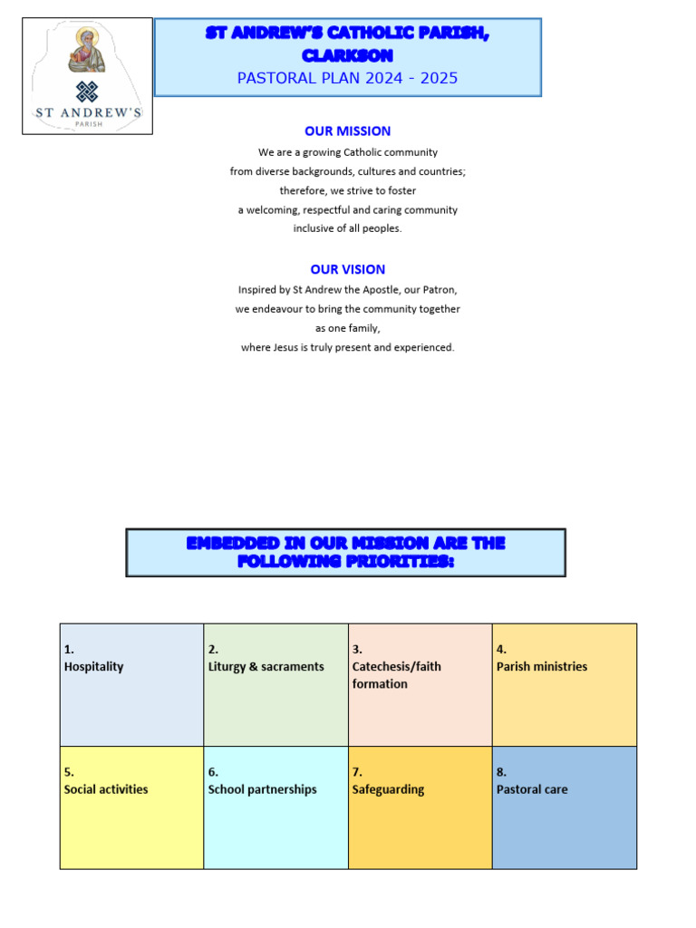 Catholic Community Pastoral Plan 2024-2025 | PDF | Worship | Christian ...