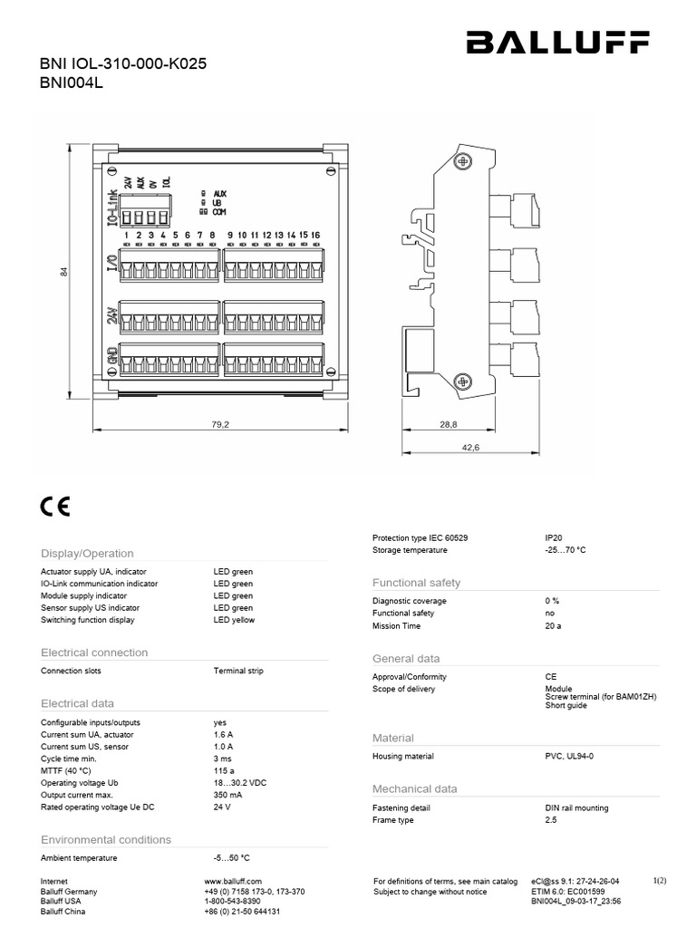 BNI IOL-310-000-K025 BNI004L: Display/Operation Functional Safety | PDF ...