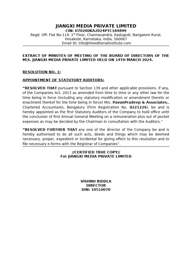 Extract of Resolution | PDF