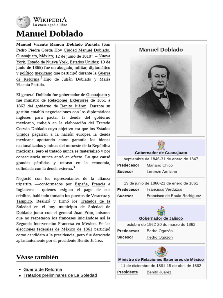 Manuel Doblado | PDF | México | Gobierno