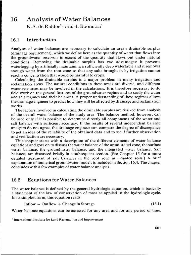Water Balance Analysis for Irrigation | PDF | Aquifer | Groundwater