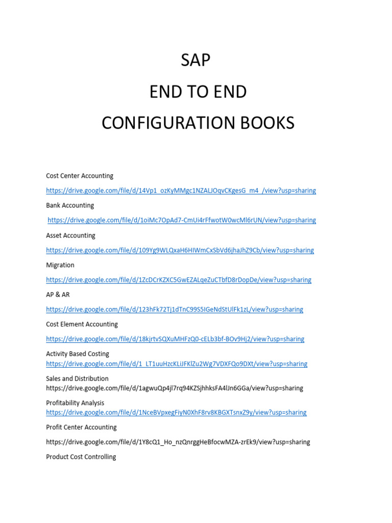 SAP Config Books Links | PDF