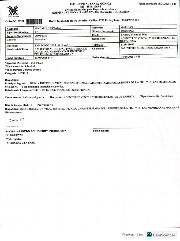 Incapacidad Mathias | PDF