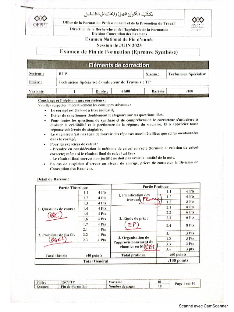 Correction EFF TSCT2023 | PDF