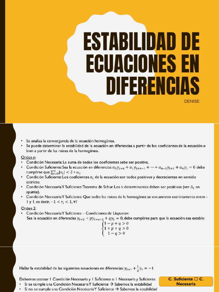 Estabilidad en Ecuaciones de Diferencias | PDF