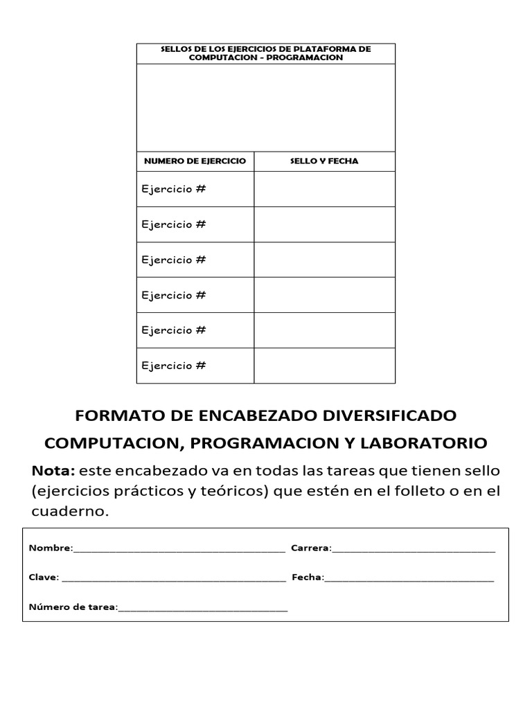 Formato Para Imprimir Diversificado | PDF