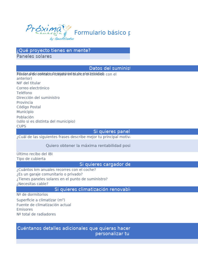Formulario Basico | PDF
