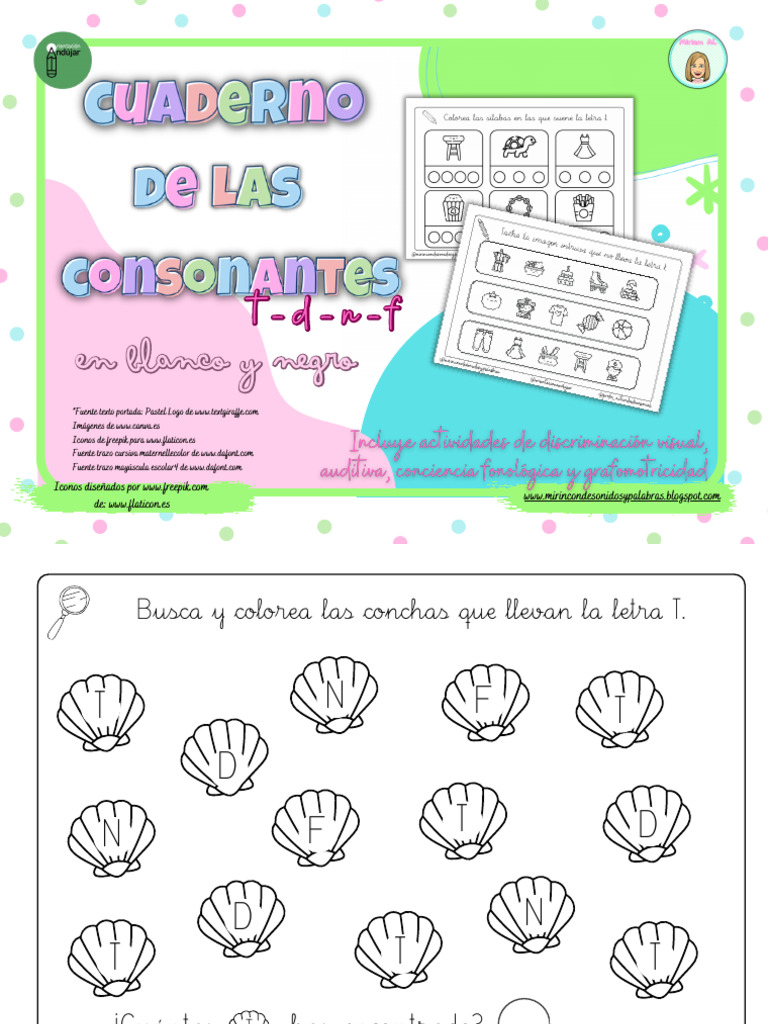 Actividades con Consonantes M, N, D, T, F | PDF | Escritura | Ortografía