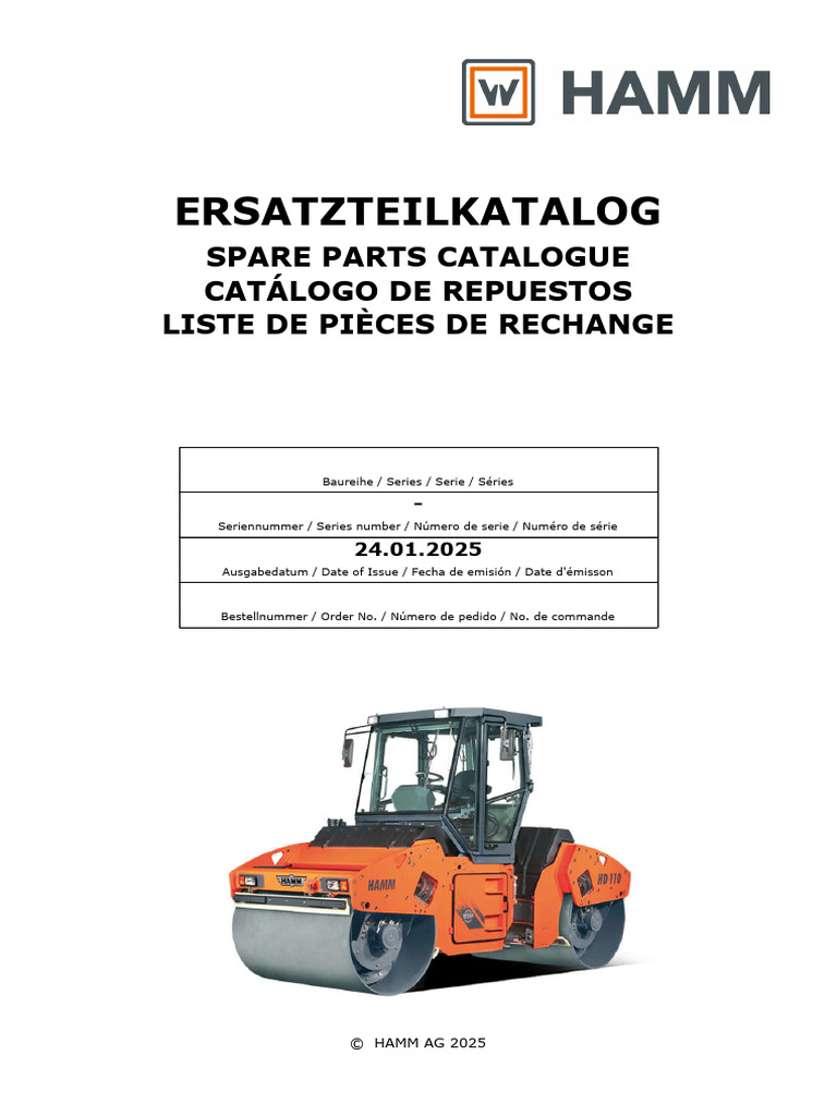 Manual de Partes Hamm HD90 | PDF