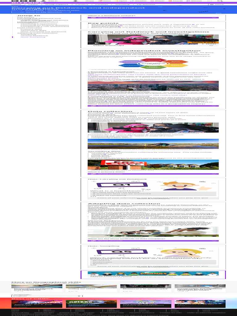 Carrying Out Fieldwork And Independent Investigations Bbc Bitesize Pdf Bbc Television