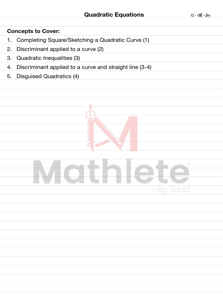 Quadratic Equations | PDF