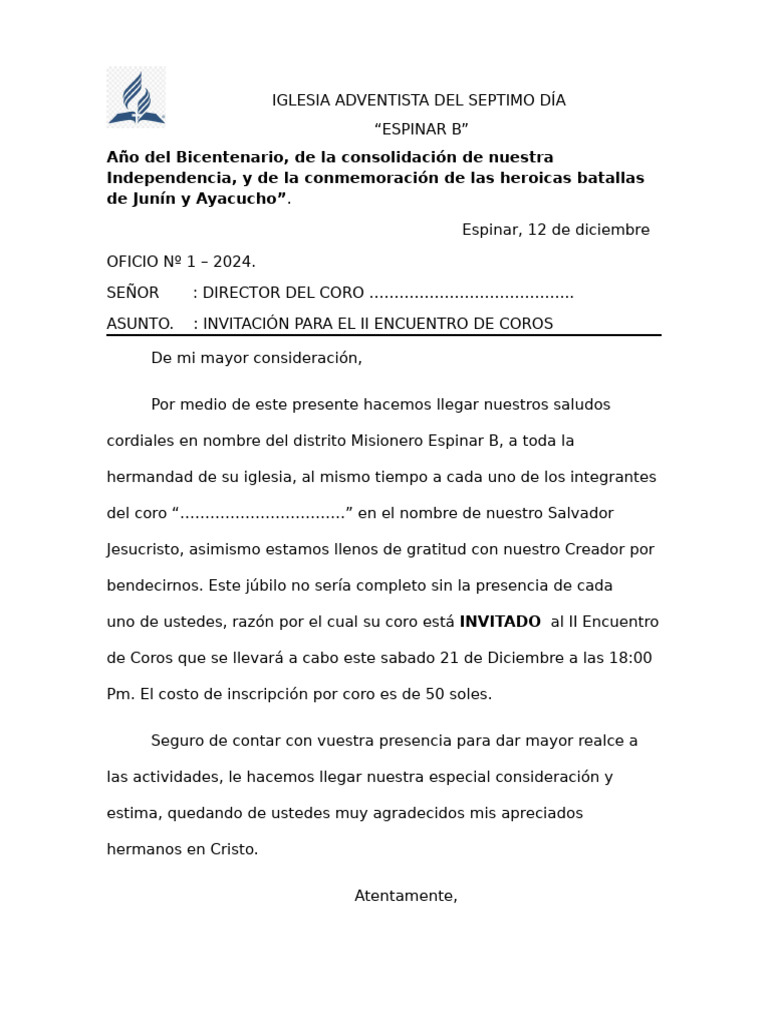 Solicitud de Invitación | PDF