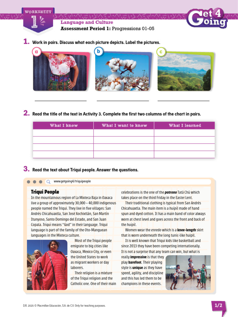 GG4 P05 Language and Culture Worksheet 01 | PDF