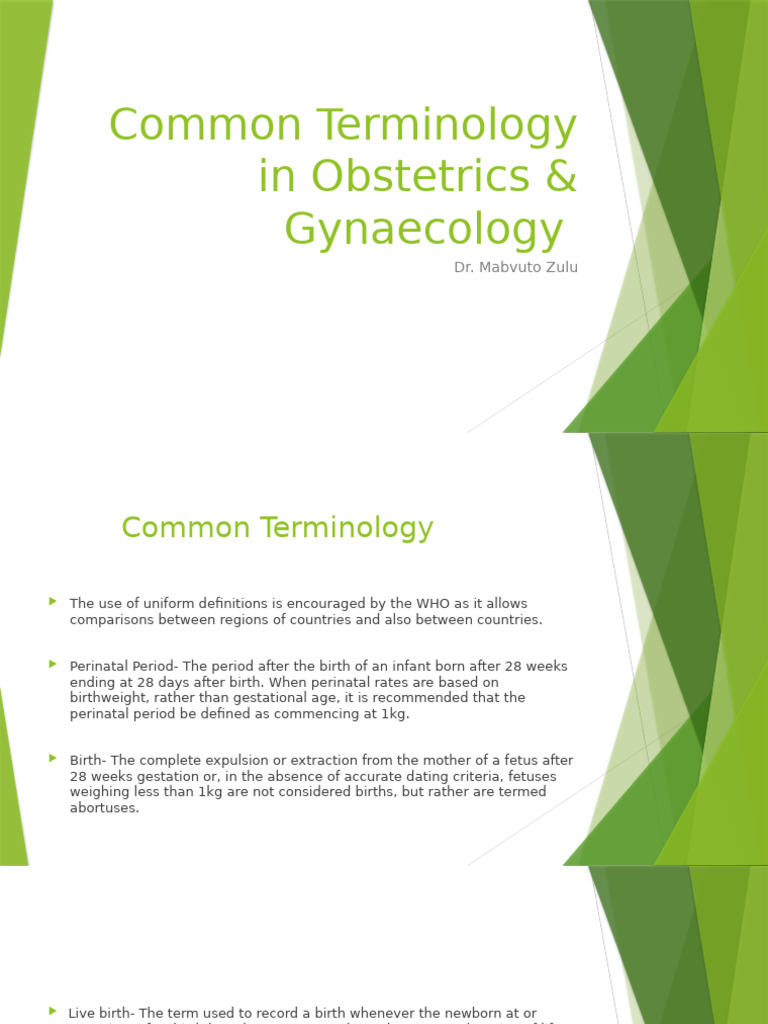 Updated Common Terminology in ObGyn | PDF | Pregnancy | Miscarriage